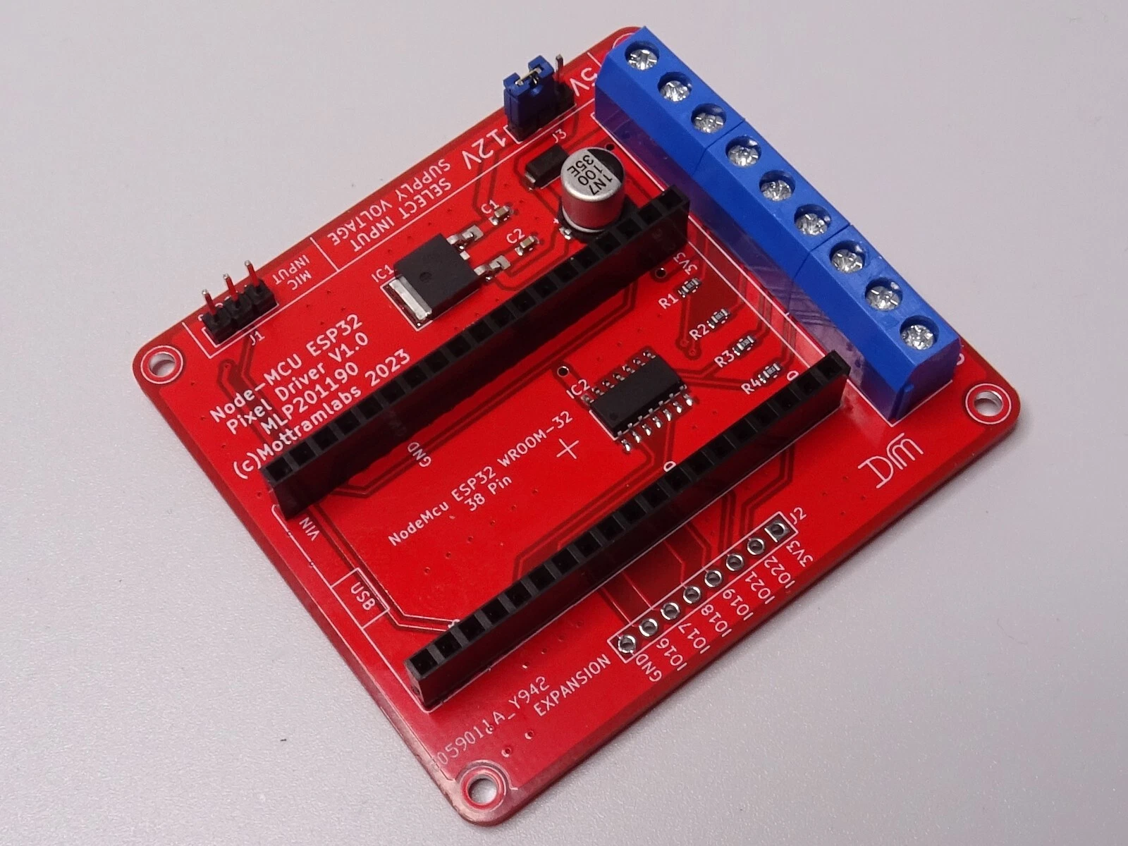Купить Ибей | 4 Channel 38 Pin Node-MCU ESP32 - WS2811/WS2812 LED Driver Board - WLED - 5V/12V