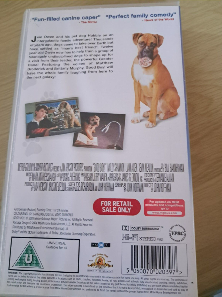 Good Boy! (VHS, 2004) VHS TAPE IN VERY GOOD CONDITION, SEE PICTURES ...