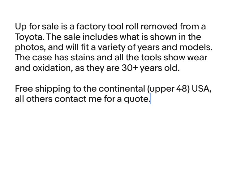 84-95 Toyota 4runner Pickup Bottle Jack Handle Tool Kit Lug Wrench ...