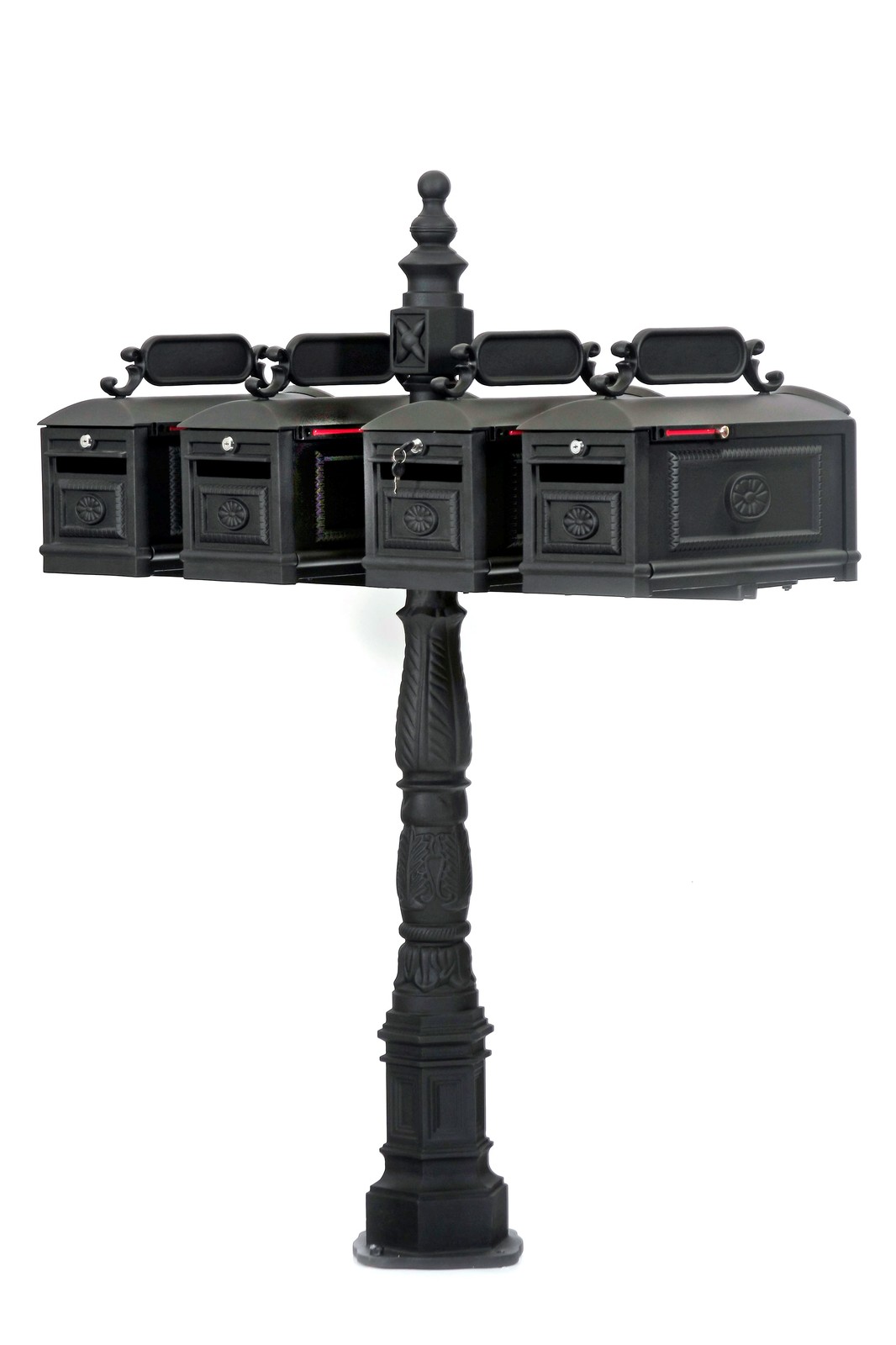 Locking QUADRUPLE Mailbox Premium Secure Cast Aluminum by Better Box ...