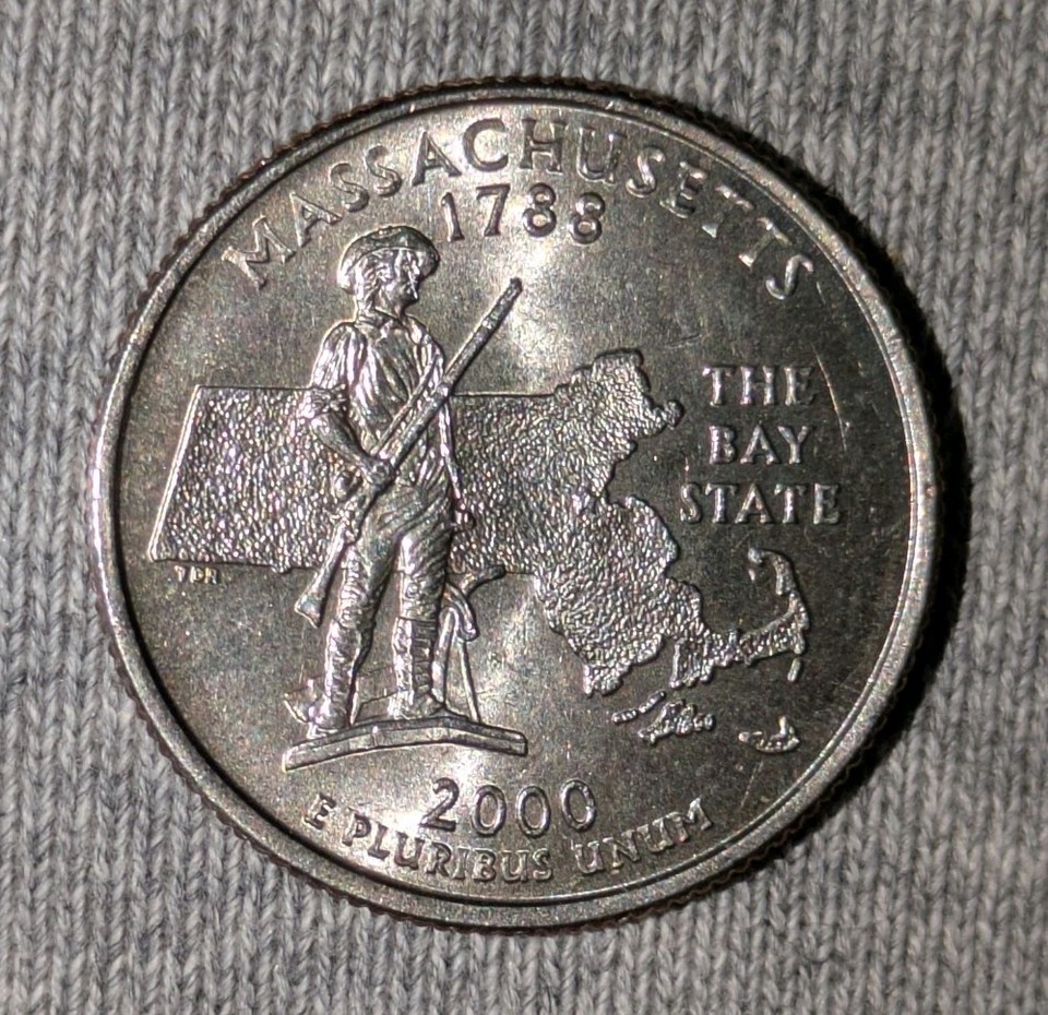 2000-P 25c Massachusetts State Quarter Extra Shiny Excellent Condition ...