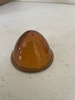 VINTAGE BEEHIVE GLASS CLEARANCE LIGHT LENS AMBER 2 1/2" DIAM | eBay