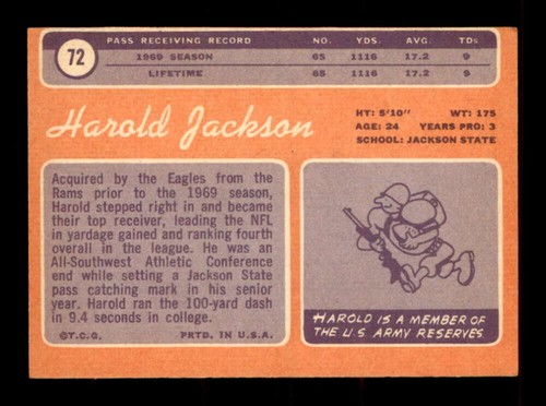 1970 Topps #72 Harold Jackson RC EX+ X2777499 | eBay