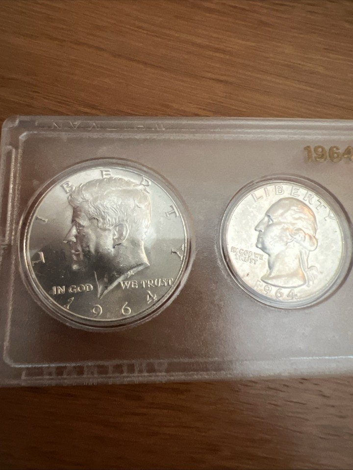 1964 P U.S. MINT SILVER Coin Set in Plastic Whitman Holder 90% Silver ...