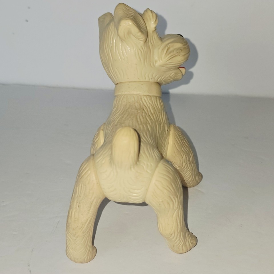 Vintage Blue Ribbon Shoe & Novelty Co. Rubber Squeaky Toy Dog Poseable ...