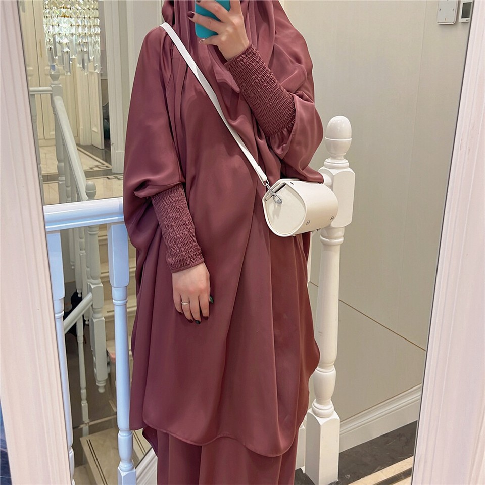 Khimar Hijab Overhead Burqa Caftan Abaya Muslim Women Prayer Set ...