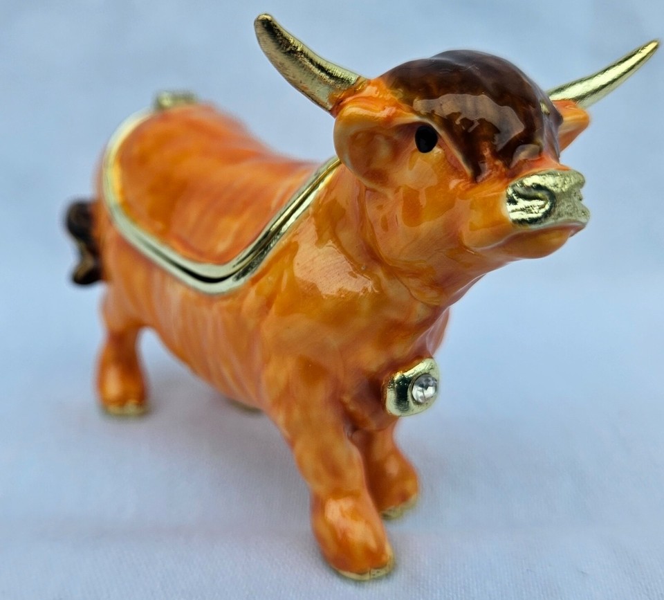 Trinket Box By Arora Design Highland Cow with Necklace | eBay