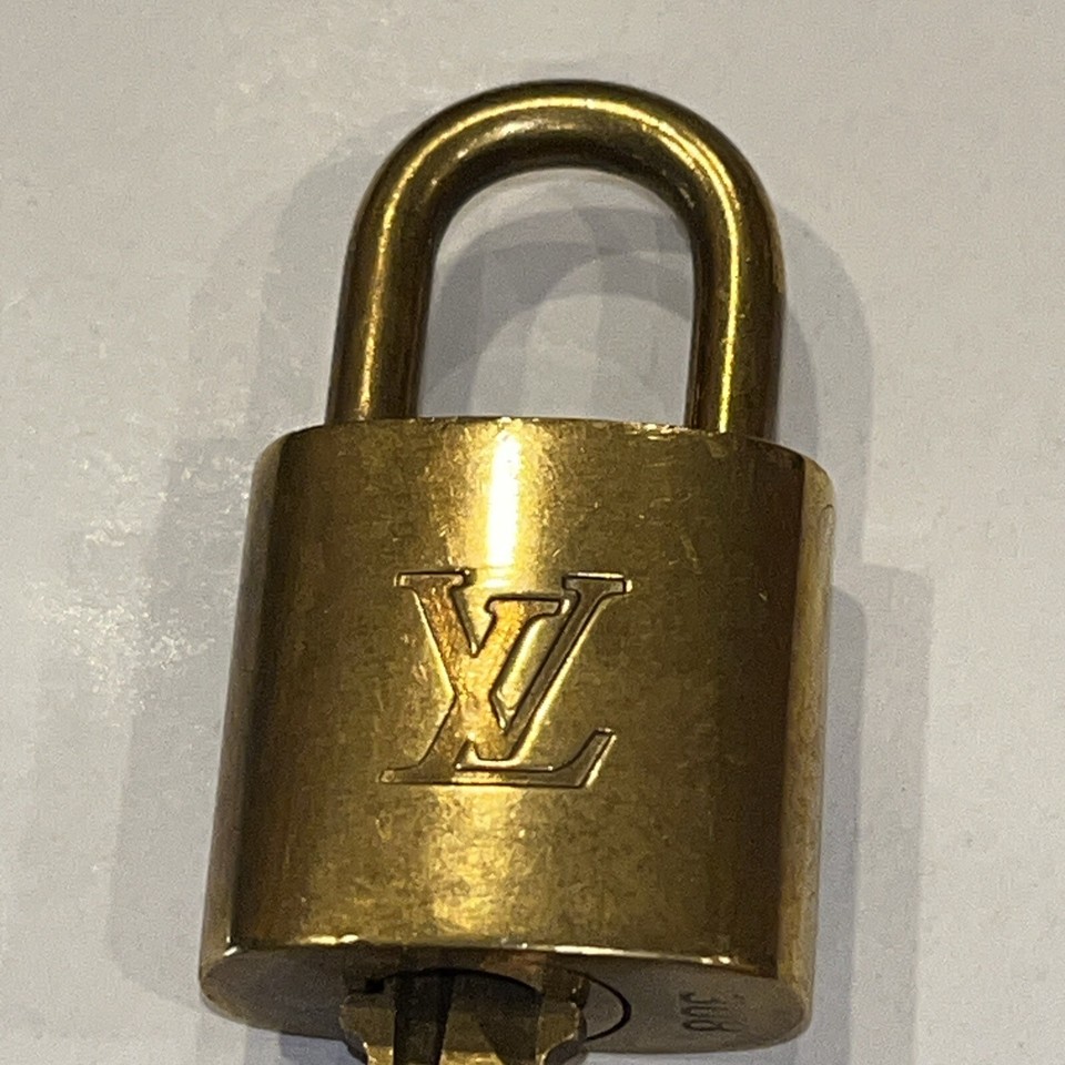 Louis Vuitton Gold Tone Metal LV Logo Key & Lock Handbag Charm | eBay