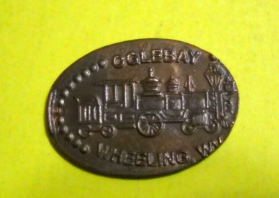 Oglebay elongated penny Wheeling West Virginia USA cent Train souvenir ...