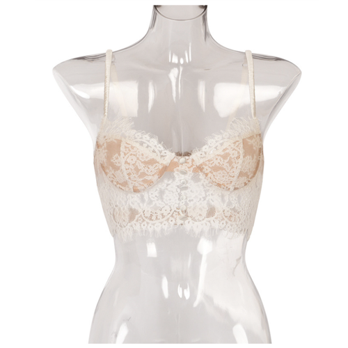 Sexy Lace White Women's Camisole Bra Underwire Backless Crop Top ...