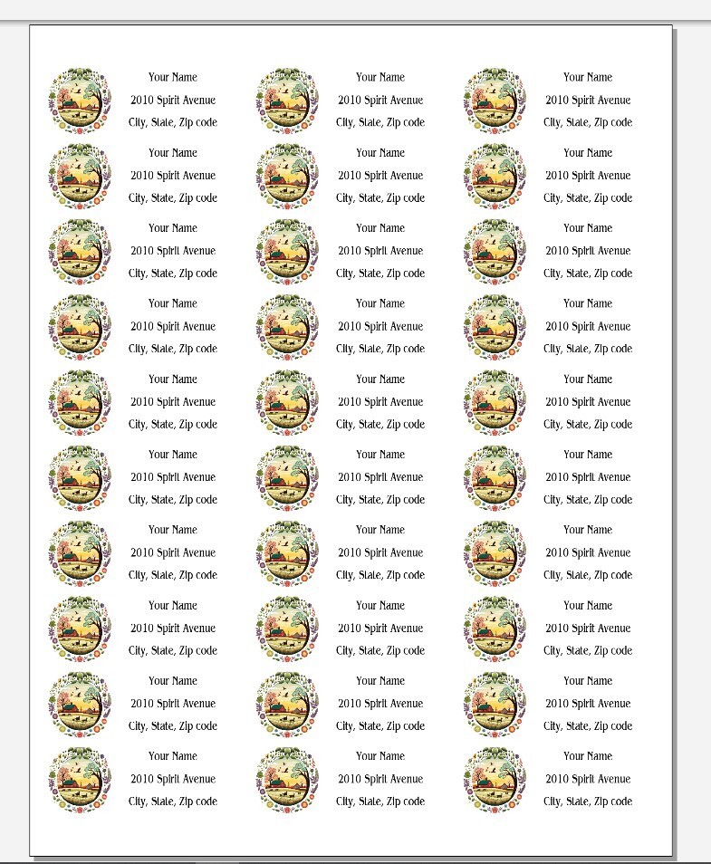 150 Country Farm Folk Art Style Mailing Return Address Labels ...