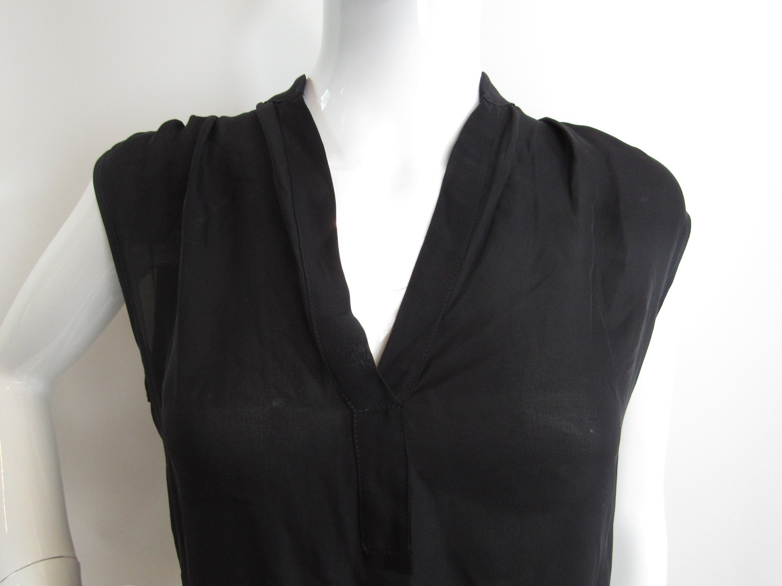 Aaron Ashe Black 100% Silk Cap Sleeve Tunic Size S | eBay