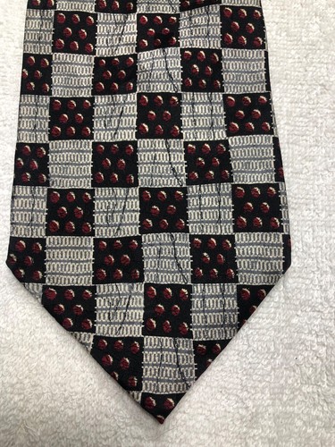 RON CHERESKIN MENS TIE GRAY WITH BLACK RED YELLOW 4 X 61 | eBay