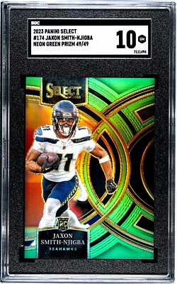 2023 Panini Select Football Jaxon Smith Njigba RC Premier Neon Green ...