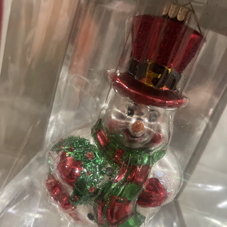 Christopher Radko Sparkle Bright Wreath Snow Christmas Ornament Blown ...