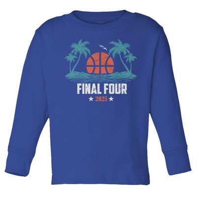 Final Four 2025 Madness Apparel - Basketball Sunset Toddler Long Sleeve ...