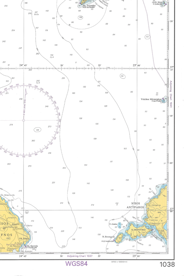 1038 Steno Sifnou Steno Kafirea Aegean Sea Greece Chart Map Marine ...