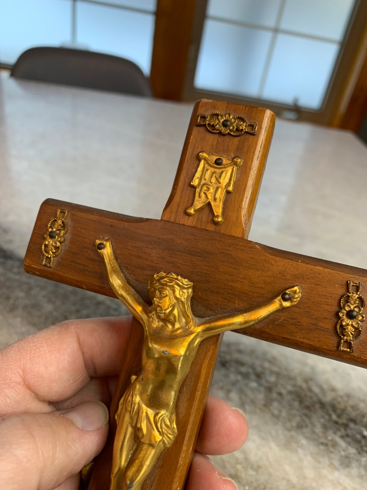 Antique 1930s Ornate Fine Details Art Deco Cross/Crucifix Jesus Gilded ...