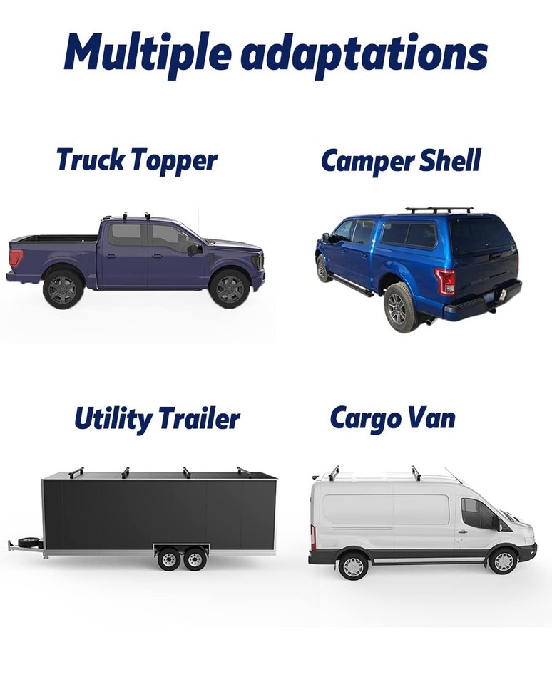 500lb Capacity Pickup Truck Topper Ladder Rack Camper Shell Roof Rack ...