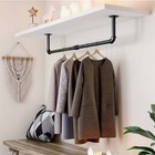 2x Industrial Pipe Clothes Rack Strong Iron Closet Organizer Garment ...
