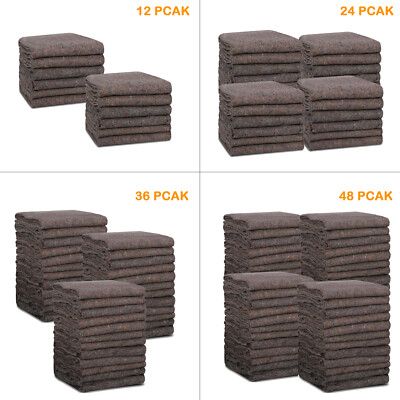 12/24/36/48 Pack 53"x74" Moving Blankets Brown Heavy Duty Shipping Pads ...