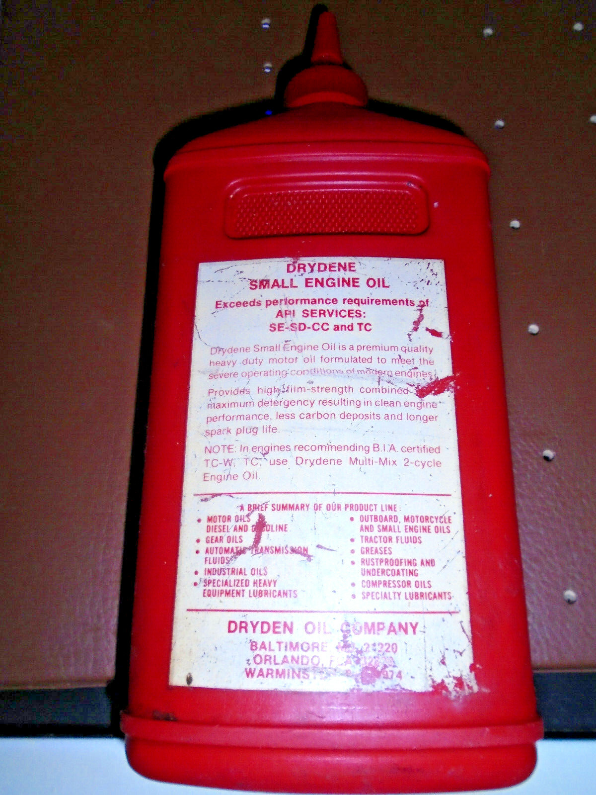 Vintage- Drydene small Engine Oil Bottle FULL | eBay