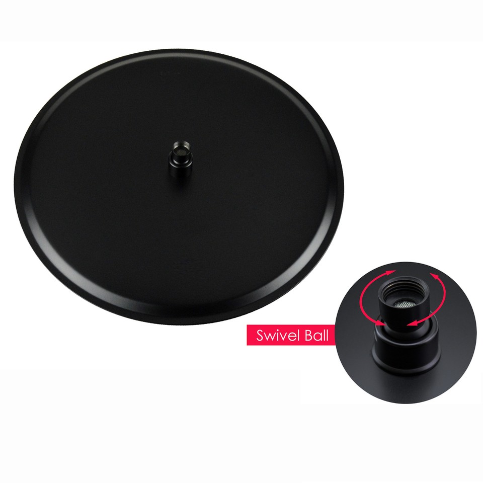 ENKI RA072 Contemporary Wall Fixed Round Ultra Slim Shower Head 400mm ...