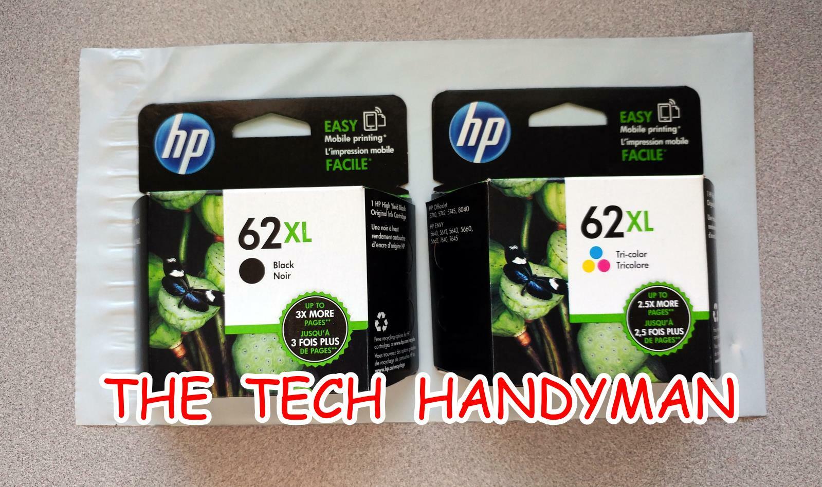 2-PACK HP GENUINE 62XL BLACK & TRI-COLOR INK (RETAIL BOX) OFFICEJET ...