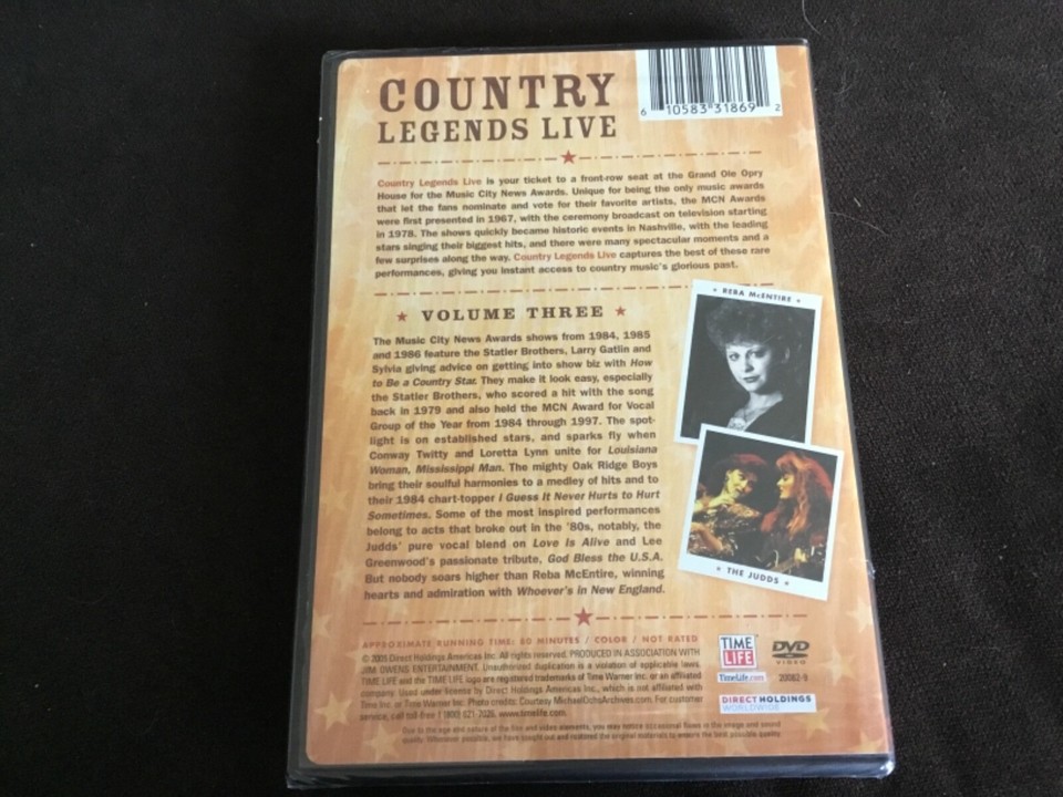 Time Life Country Legends Live (DVD Volume Three) *Brand New!* | eBay