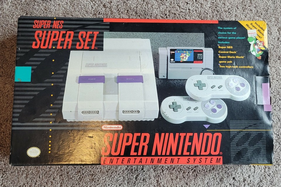 Super Nintendo SNES Super Set SNS-001 Complete In Box CIB Console ...