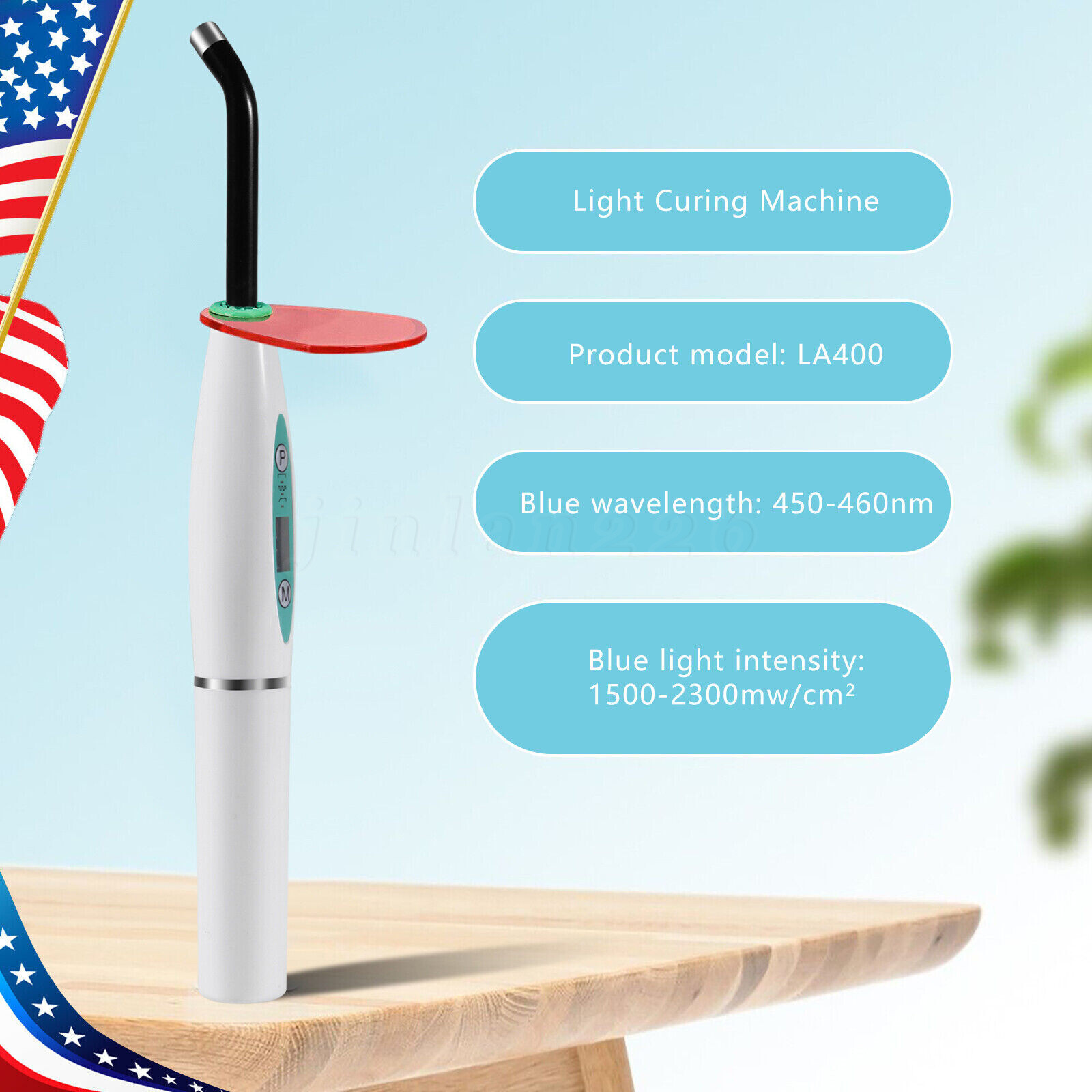 Dental LED Curing Light Lamp Wireless Cordless Resin Cure 5W 2000MW FDA ...
