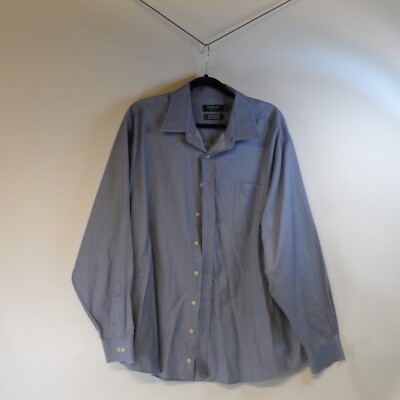 George Dress Shirt Men 2XL Blue 100% Cotton Long Sleeve Button-Up ...