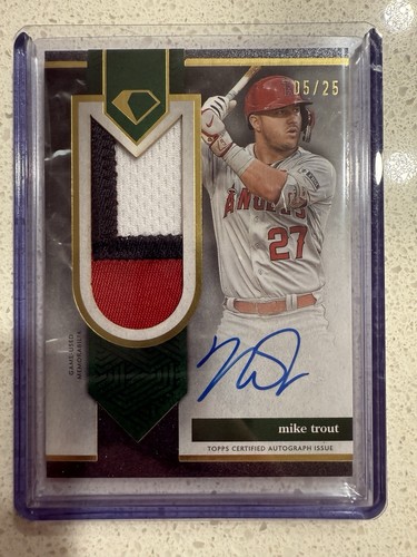 2024 Topps Diamond Icons - Autographed Jumbo Patches #AJP-MT Mike Trout ...