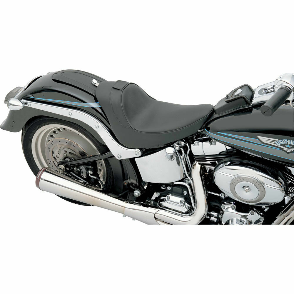 Black Smooth Solo Seat w/ EZ Glide Sys. 2006-10 FXST, 07-17 FLSTF, 08 ...