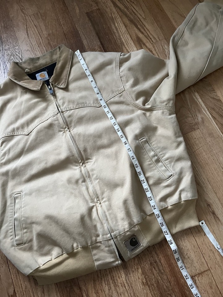 Vintage 90s Carhartt Tan Santa Fe Workwear Zip Up Jacket Men’s L/XL ...
