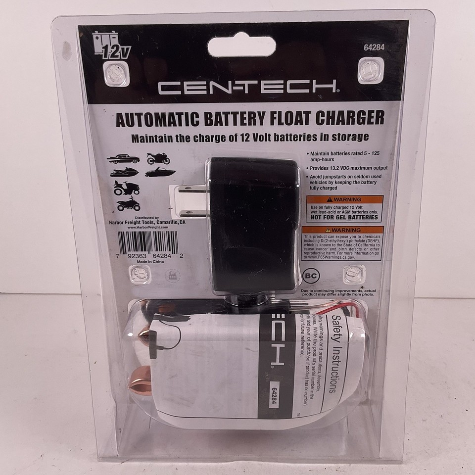 NEW CenTech 12V Automatic Battery Float Charger Model 42292 Provides 13 ...
