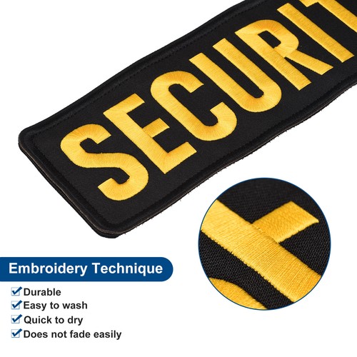 SECURITY Patch with Hook and Loop for Vest Clothes Backpacks Hat Yellow ...