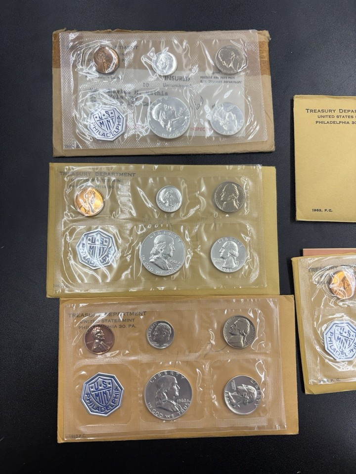 1960-1964( P) Proof Sets Original Envelope 90% Silver US Mint 5 Coins Per Set | eBay