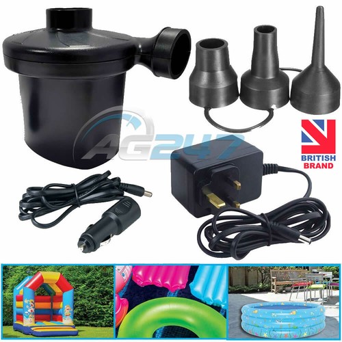 240v AC 12v DC Electric Air Pump Inflatables Air Bed Mattress Pools ...