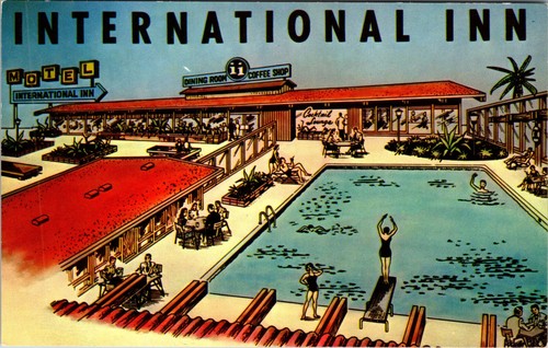 Postcard International Inn Motel Dining room Coffee Shop | eBay
