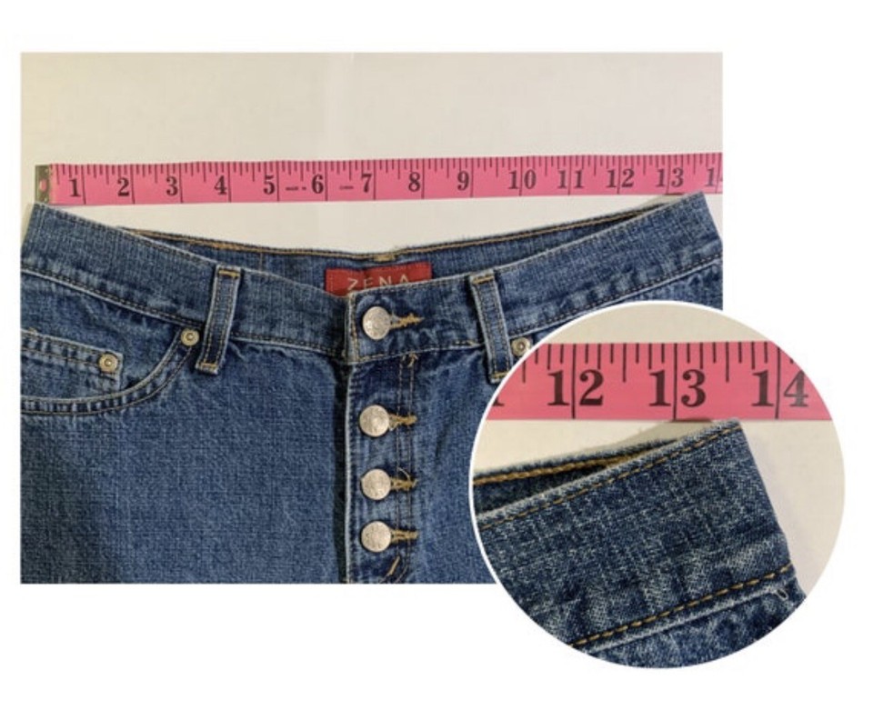 Vintage Zena Jeans Denim Shorts 90s Button Front Cuffed Cutoffs - Size ...