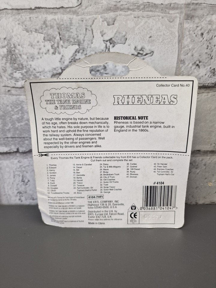 ERTL Thomas The Tank Engine Toy - Rheneas Steam Locomotive, Carded ...