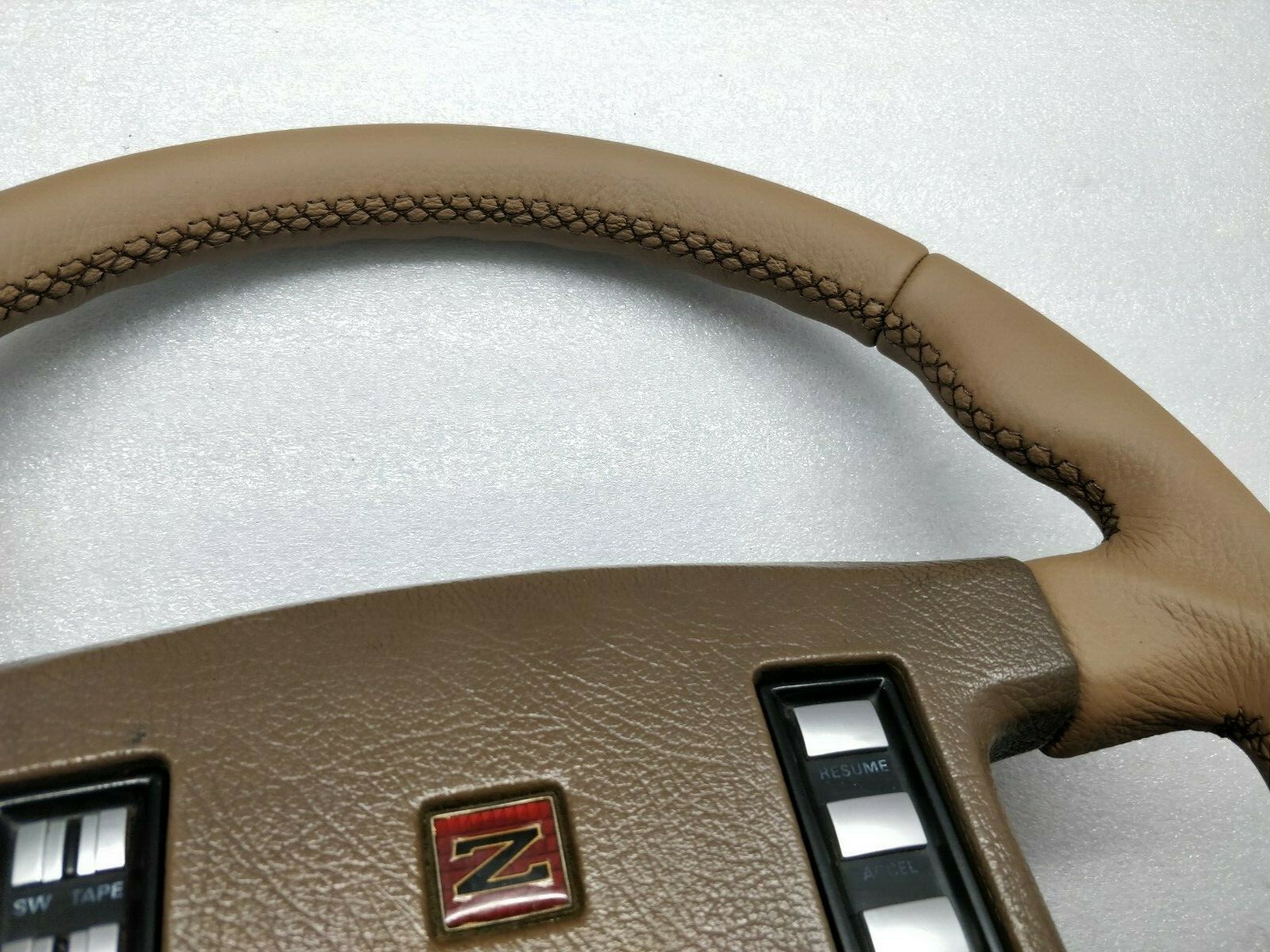 NISSAN 300ZX Z31 STEERING WHEEL FLAT BOTTOM CUSTOM BEIGE BROWN JDM ...