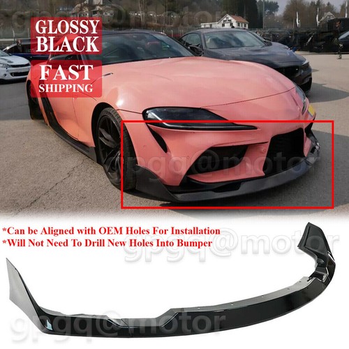 For Toyota GR Supra A90 A91 19-24 AG Style Gloss Black Front Bumper Lip ...