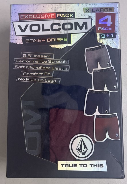 Volcom Underwear Mens Boxer Briefs 4 Pack Extra Large for sale online ...