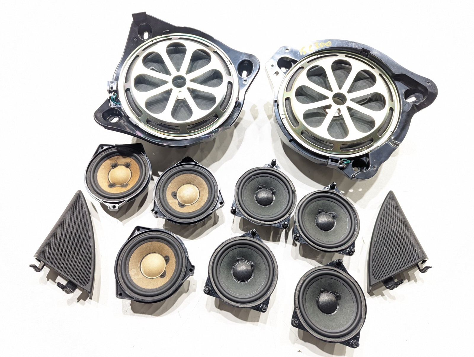 15-21 Mercedes W205 C300 Burmester Speaker Tweeter Subwoofer Set of 11 ...