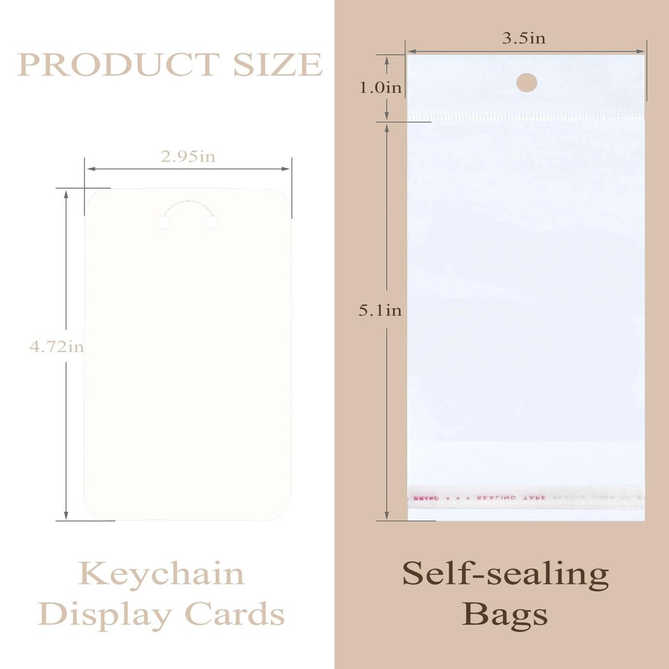 ZYNERY 100 PCS Keychain Display Cards White | eBay
