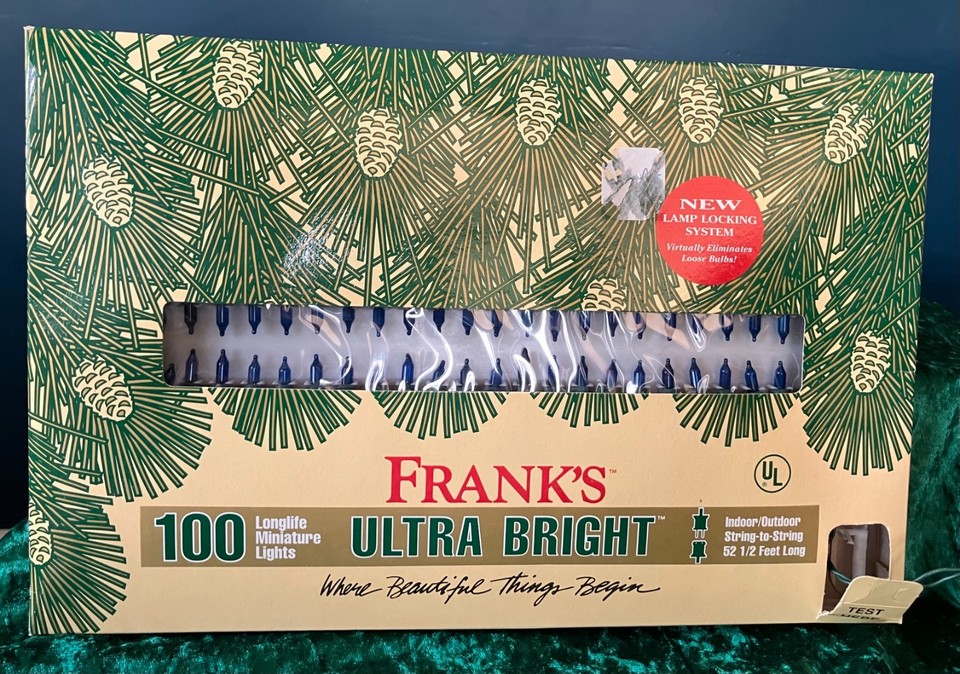 Frank's 100 Ultra Bright String Lights in Blue, Vintage New in Box ...