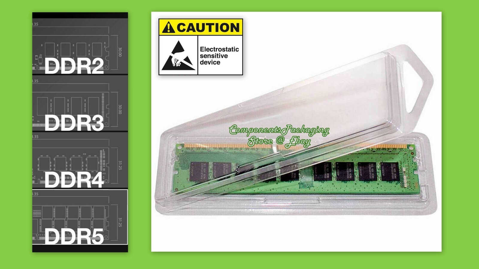 Server Memory Case Clamshell for DDR4 DDR3 DIMM Modules Lot of 6 18 35 ...