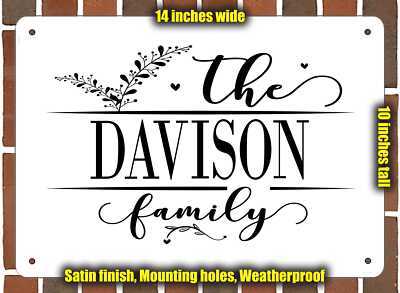 Davison Family Decorative Metal Door or Wall Plaque (Style 2) | eBay